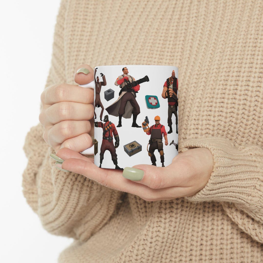 TF2 Coffee Cup Ceramic Mug Featuring All 9 Classes of Team Fortress Two ...