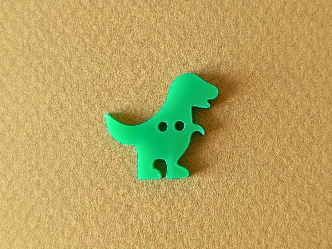 Green T-rex Dinosaur Sewing Buttons - Medium or Small - Etsy