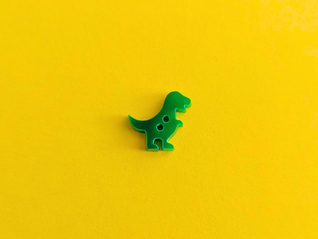 Green T-rex Dinosaur Sewing Buttons - Small or Large - Etsy