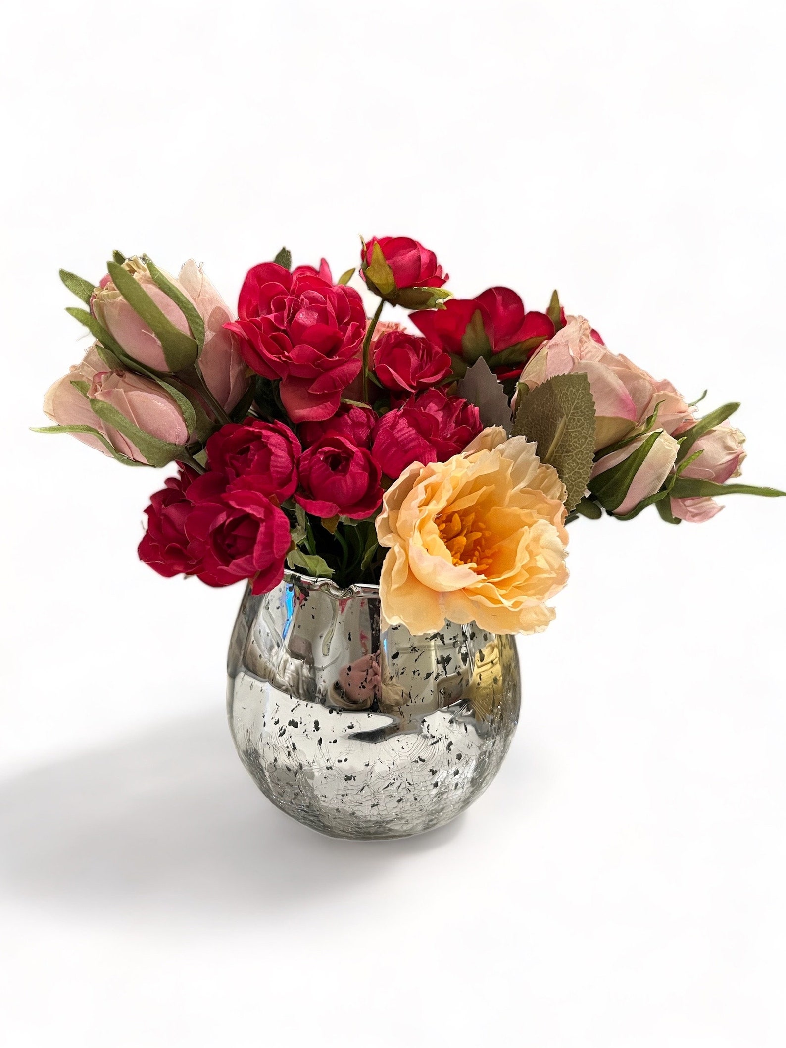 Handmade Pale Pink and Lavender Roses and Peony Lifelike Floral ...