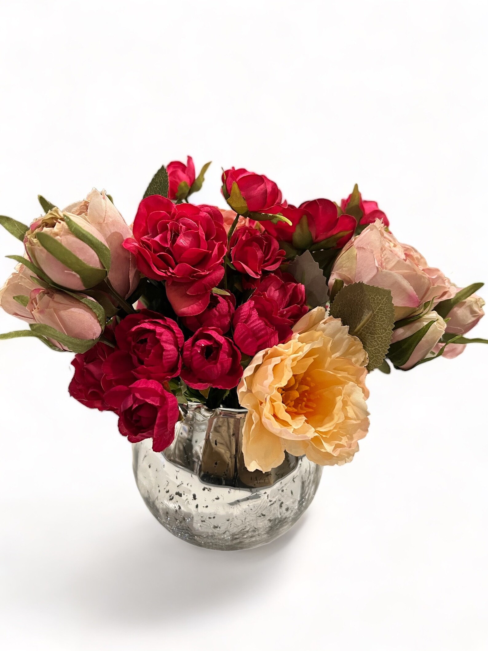 Handmade Pale Pink and Lavender Roses and Peony Lifelike Floral ...