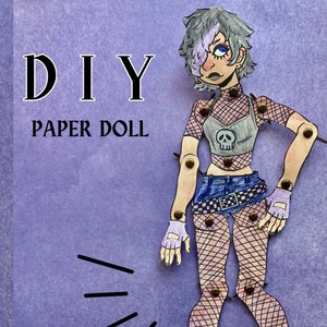 Articulated Goth Paper Doll | Goth Girl | PRINTABLE DIY Paper Doll ...