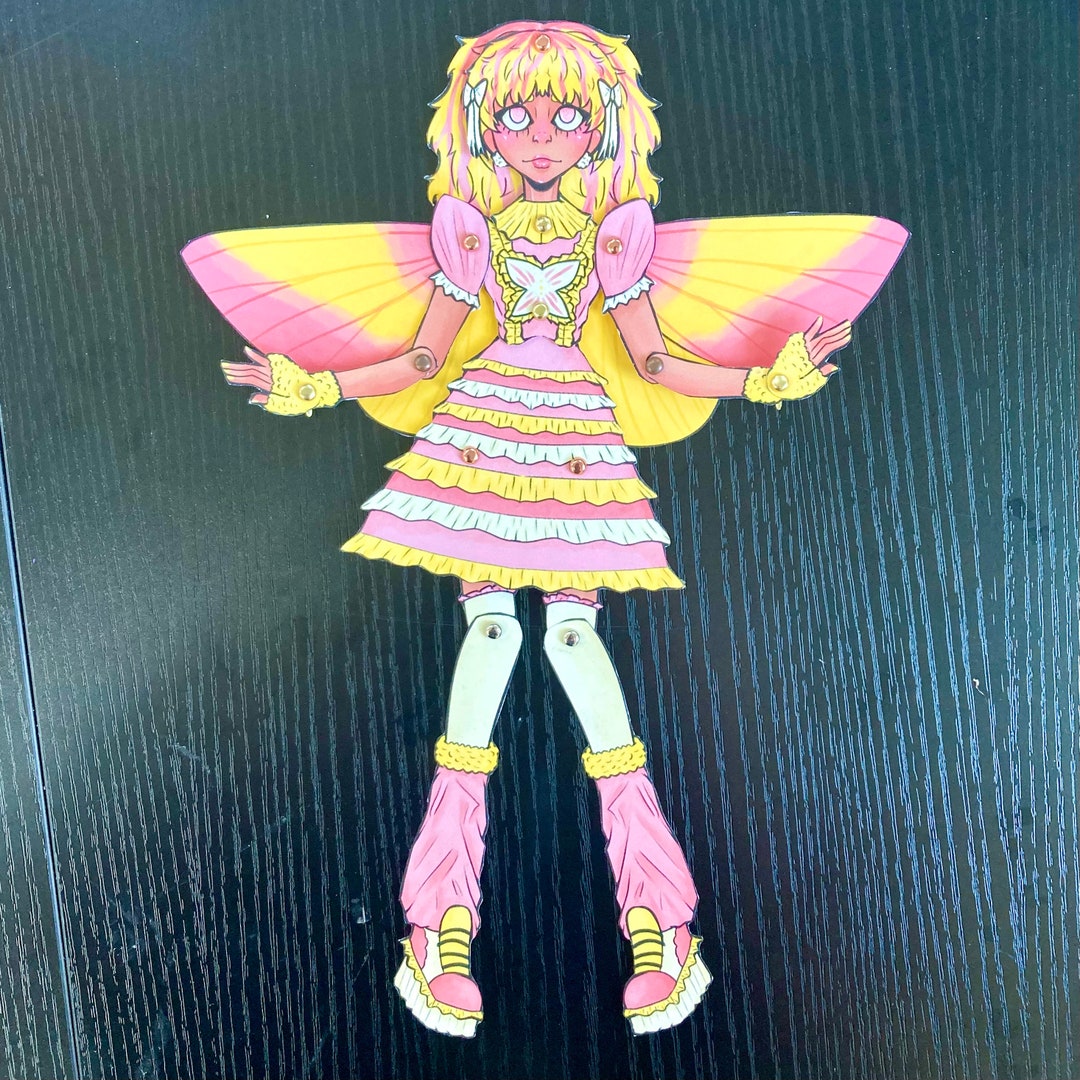 Rosy Maple Moth Articulated Paper Doll | Kawaii Fairy Girl | PRINTABLE ...