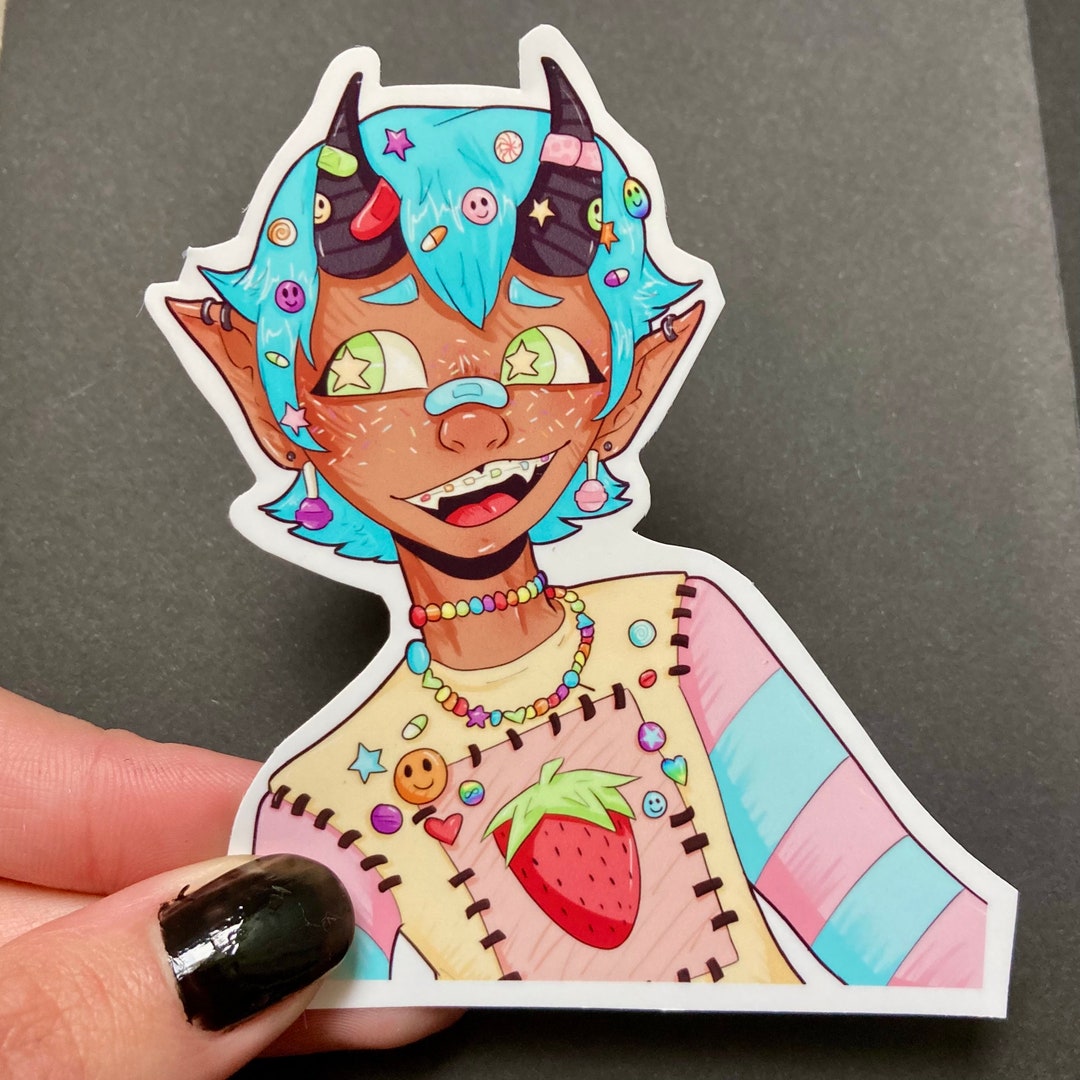 Candy Demon Boy Sticker Decora Kidcore Art Scene Stickers 3 Inch ...