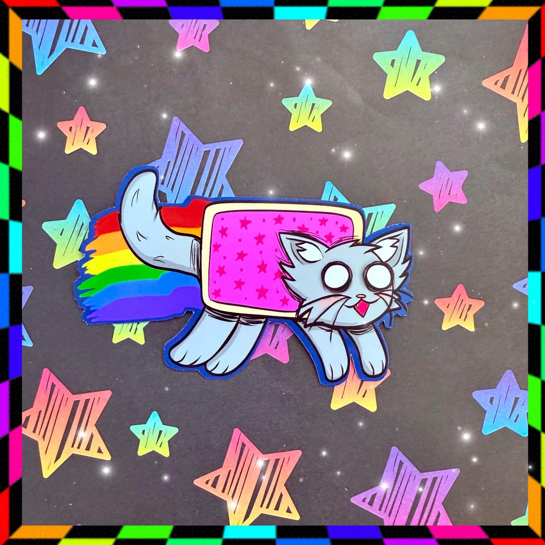 Nyan Cat Sticker Scene Scenecore Old Web Art 3 Inch 2000s Internet ...