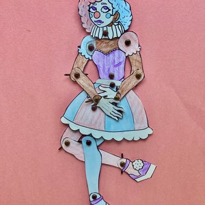 Articulated Clown Paper Doll Clown Girl PRINTABLE DIY Paper Doll ...