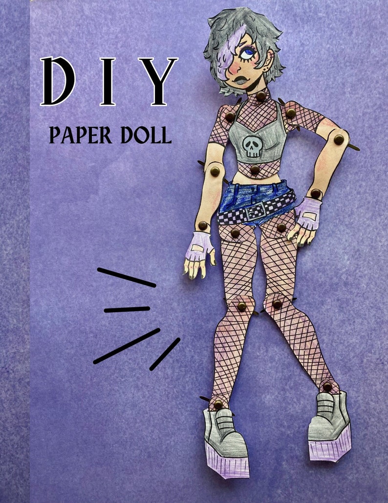 Articulated Goth Paper Doll Goth Girl PRINTABLE DIY Paper Doll Monster ...