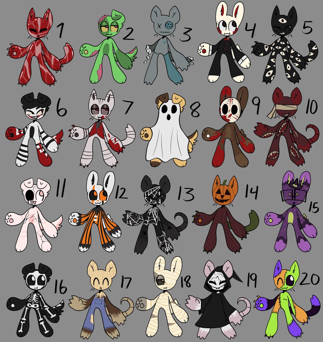 Horror Halloween Furries Adoptable Gacha | READ DESCRIPTION | Anthro ...