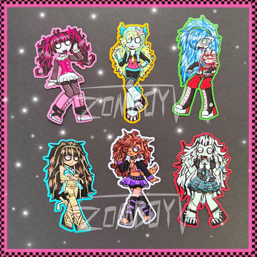 Monster Girls School Stickers | Scene Scenecore High School Art | 3.25 ...