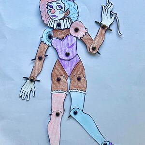 Articulated Clown Paper Doll Clown Girl PRINTABLE DIY Paper Doll ...