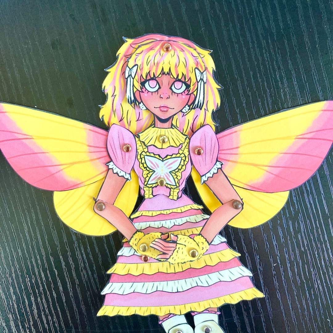 Rosy Maple Moth Articulated Paper Doll Kawaii Fairy Girl PRINTABLE DIY ...