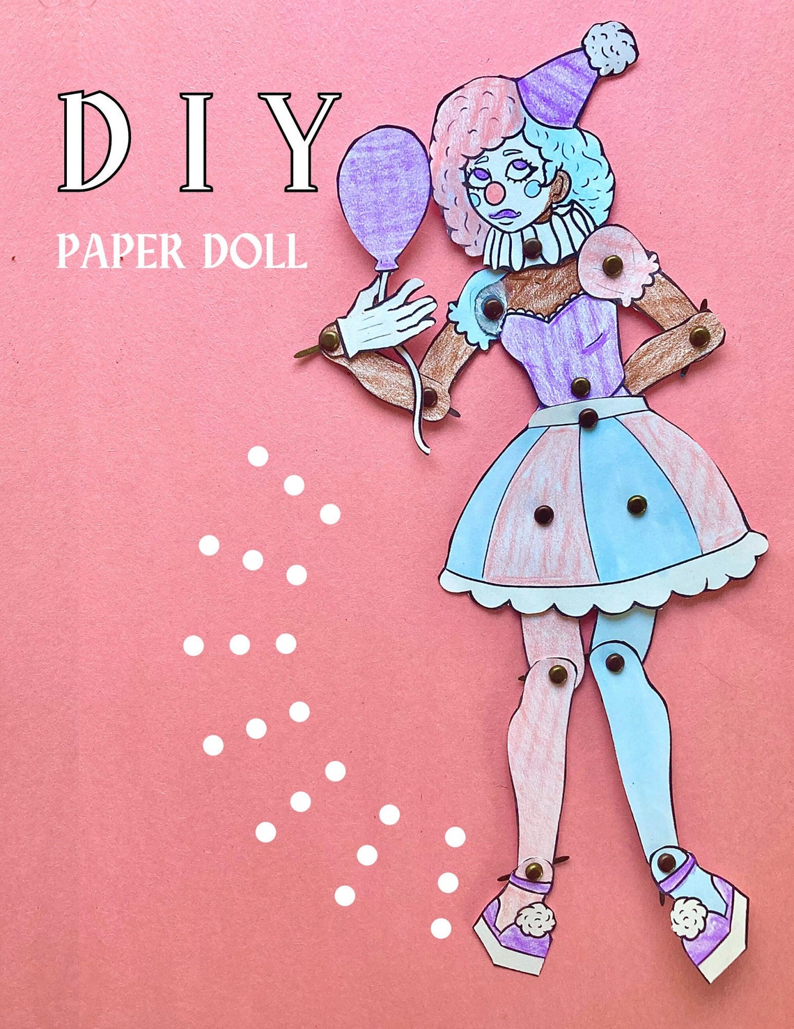 Articulated Clown Paper Doll Clown Girl PRINTABLE DIY - Etsy