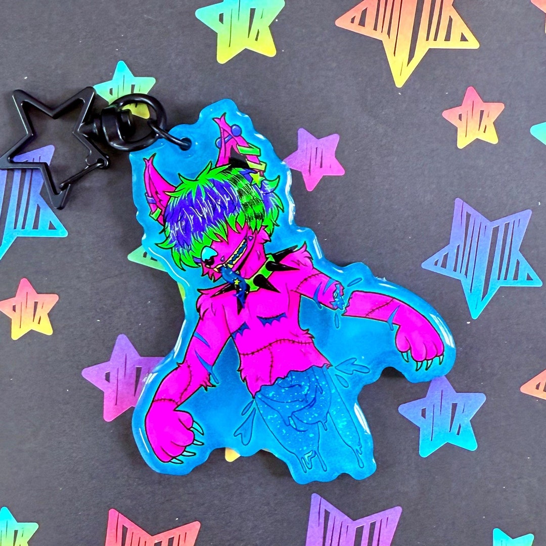 Sparkledog Transgender Furry Acrylic Keychain | Glow-in-the-dark ...