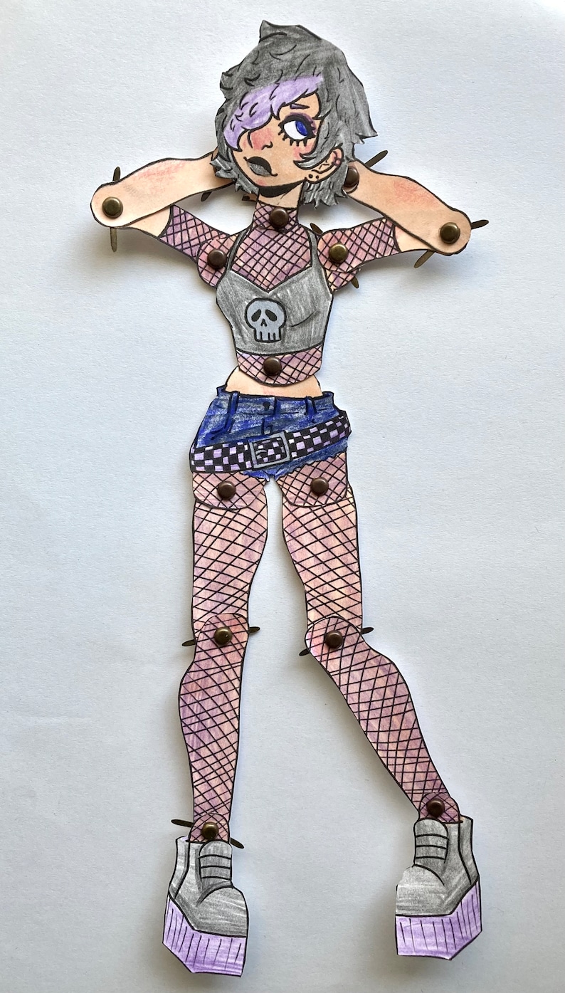 Articulated Goth Paper Doll Goth Girl PRINTABLE DIY Paper Doll Monster ...