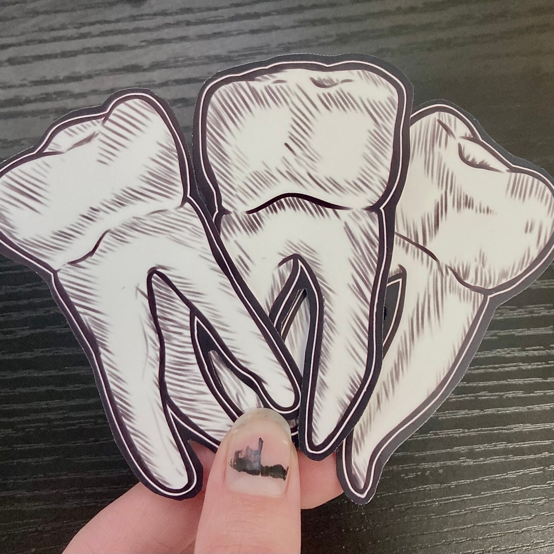 Teeth Sticker Pack 3 Pack Goth Art Stickers 3 Inch Stickers Journal Pen ...