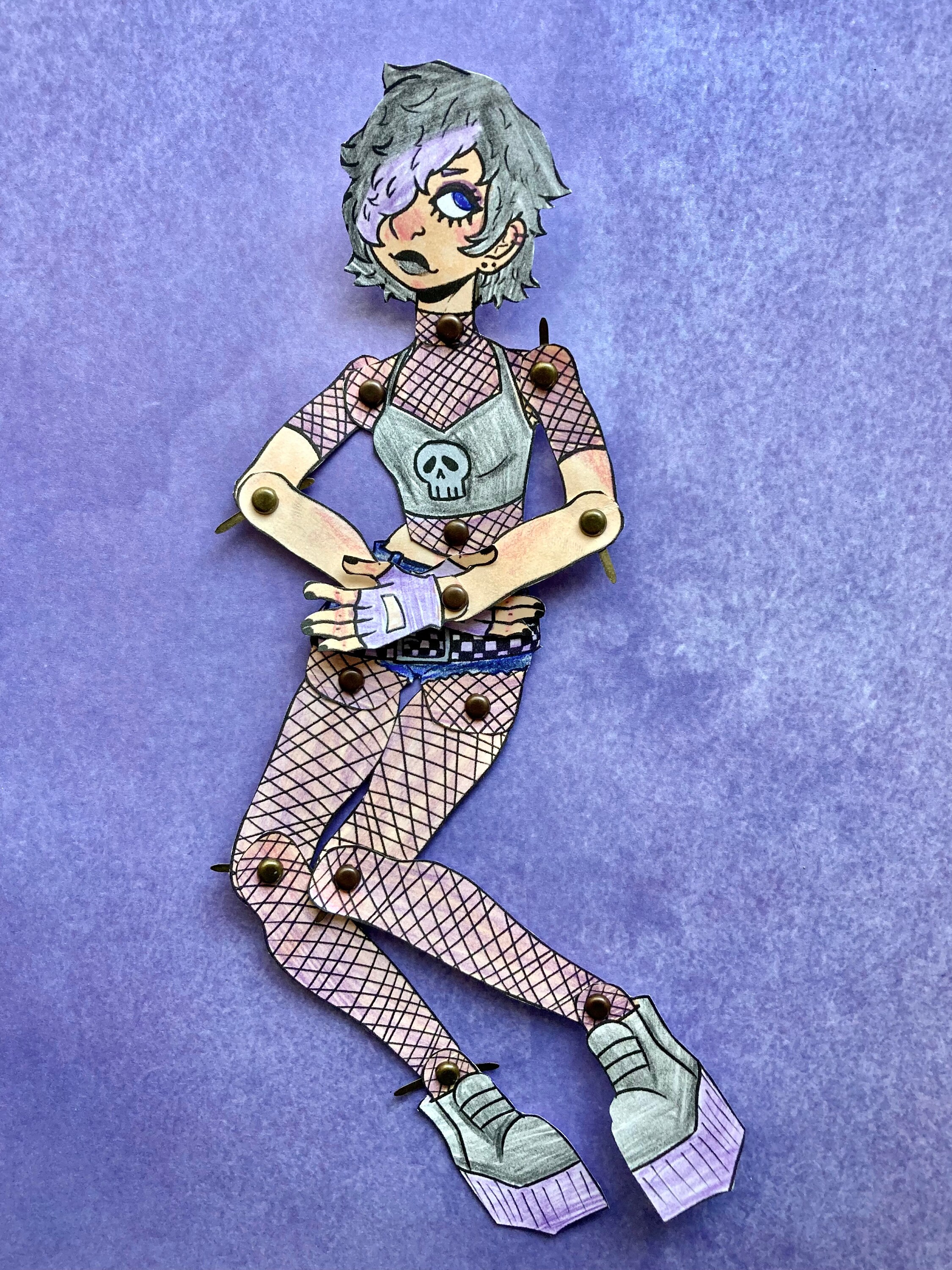 Articulated Goth Paper Doll Goth Girl PRINTABLE DIY Paper Doll Monster ...