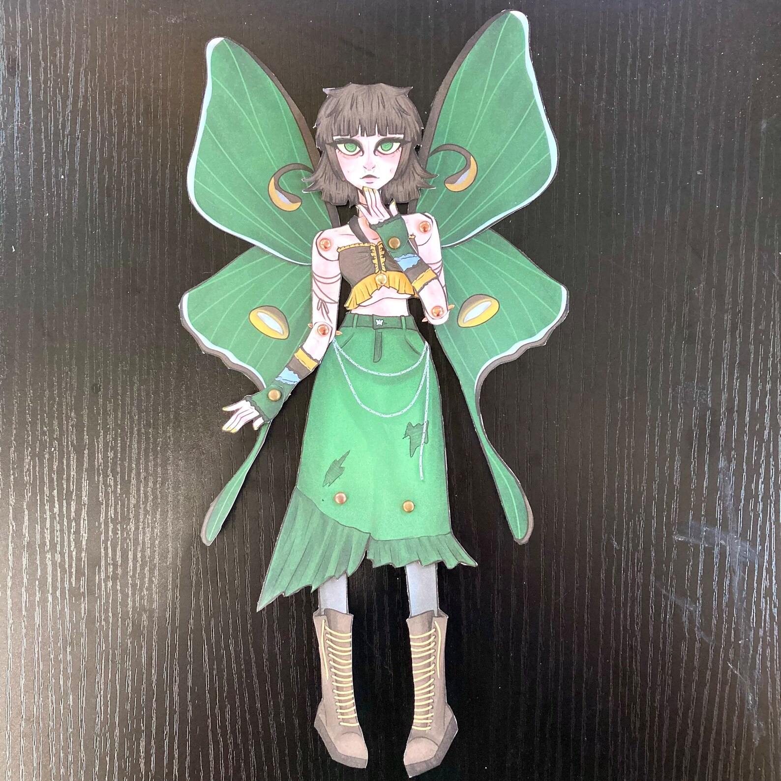 Luna Moth Articulated Paper Doll Fairy Grunge Girl PRINTABLE DIY Paper ...