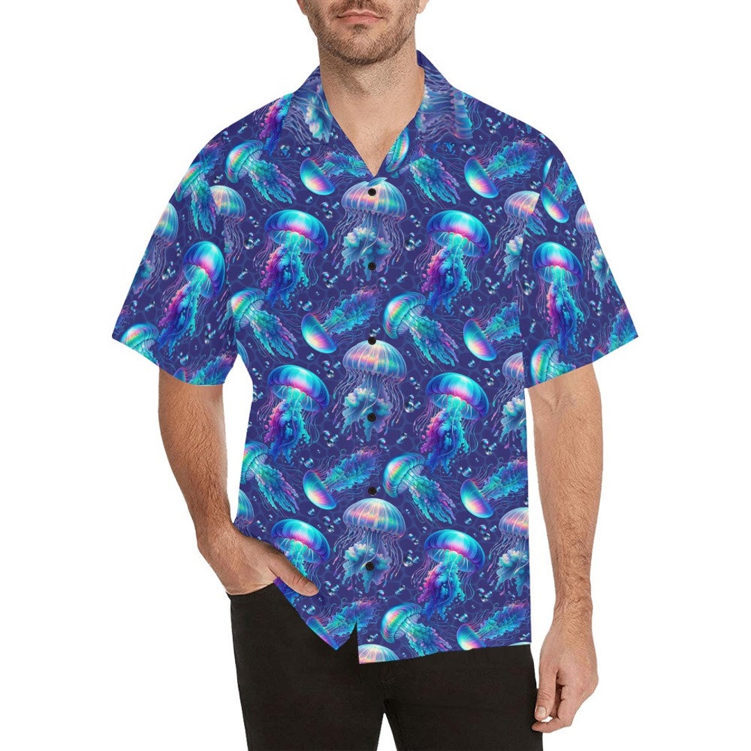 JELLYFISH JUBILEE | Men's Button Down Shirt Music Festival Top Rave ...