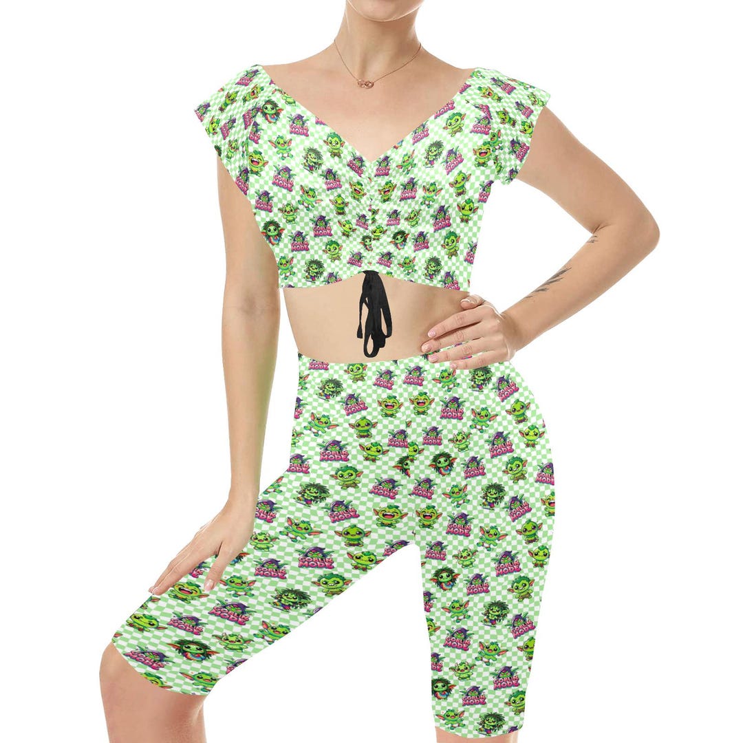 GOBLIN MODE | Cinch Crop Top & Shorts Set Women's Rave Wear Rave Outfit ...