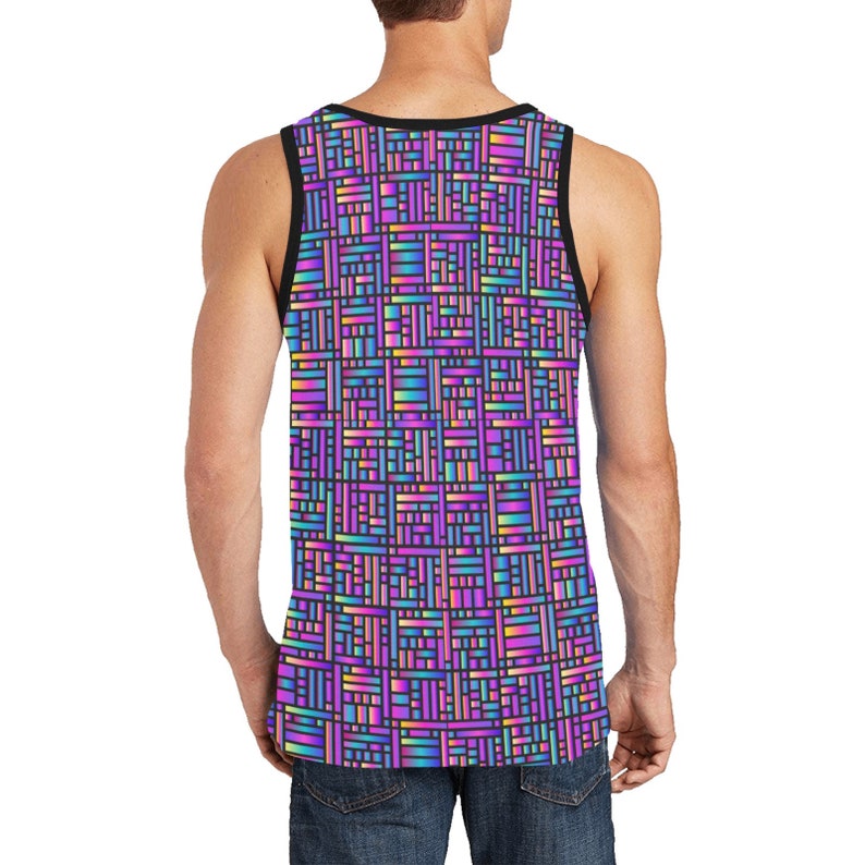KINETIC KALEIDOSCOPE Men's Tank Top Geometric Ombre Print Music ...