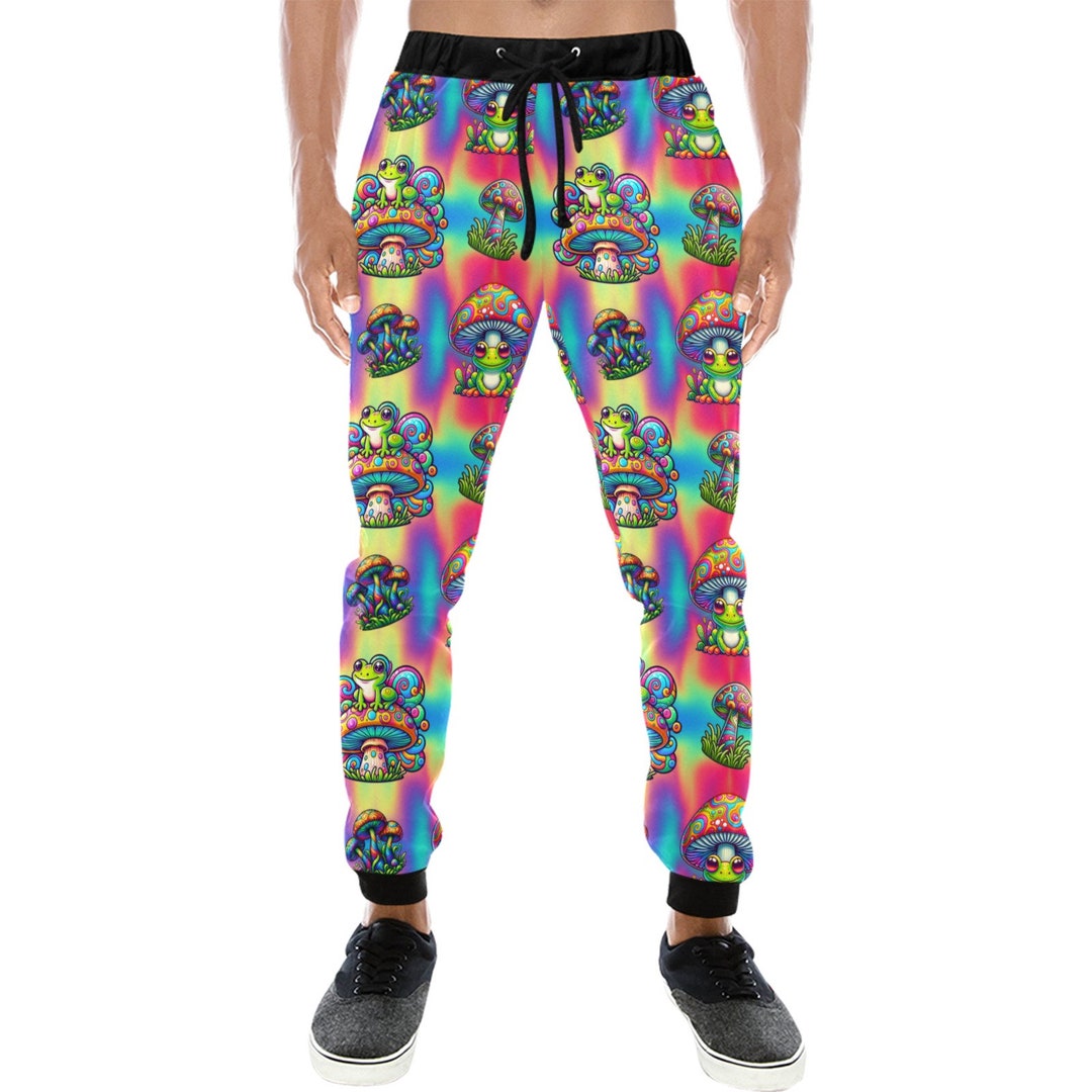 TRIPPY TOAD TECHNICOLOR | Unisex Joggers Womens Psychedelic Sweatpants ...