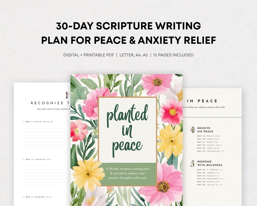 30-day Scripture Writing Plan and Bible Reference Guide for Peace and ...