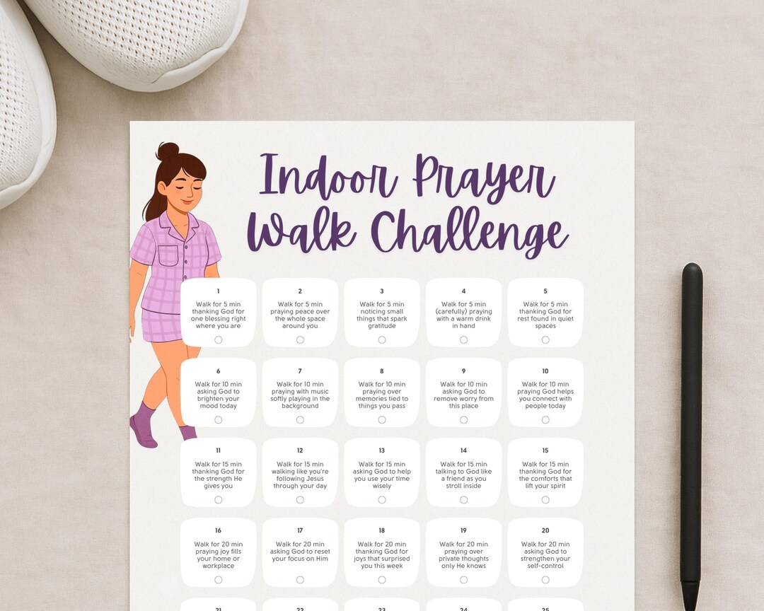 Indoor Prayer Walk Challenge – 30 Day at Home Workout & Prayer Guide - Etsy