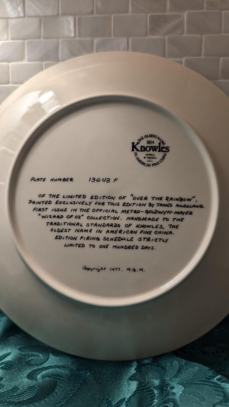 MINT Condition, the Wizard of Oz Collector's Plate - Etsy
