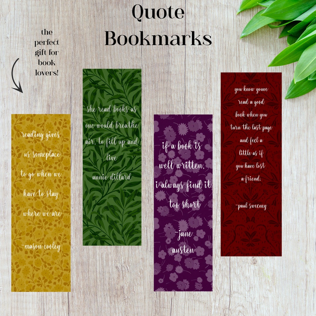 Literary Quote Bookmarks | Digital Download | Digital Printables ...