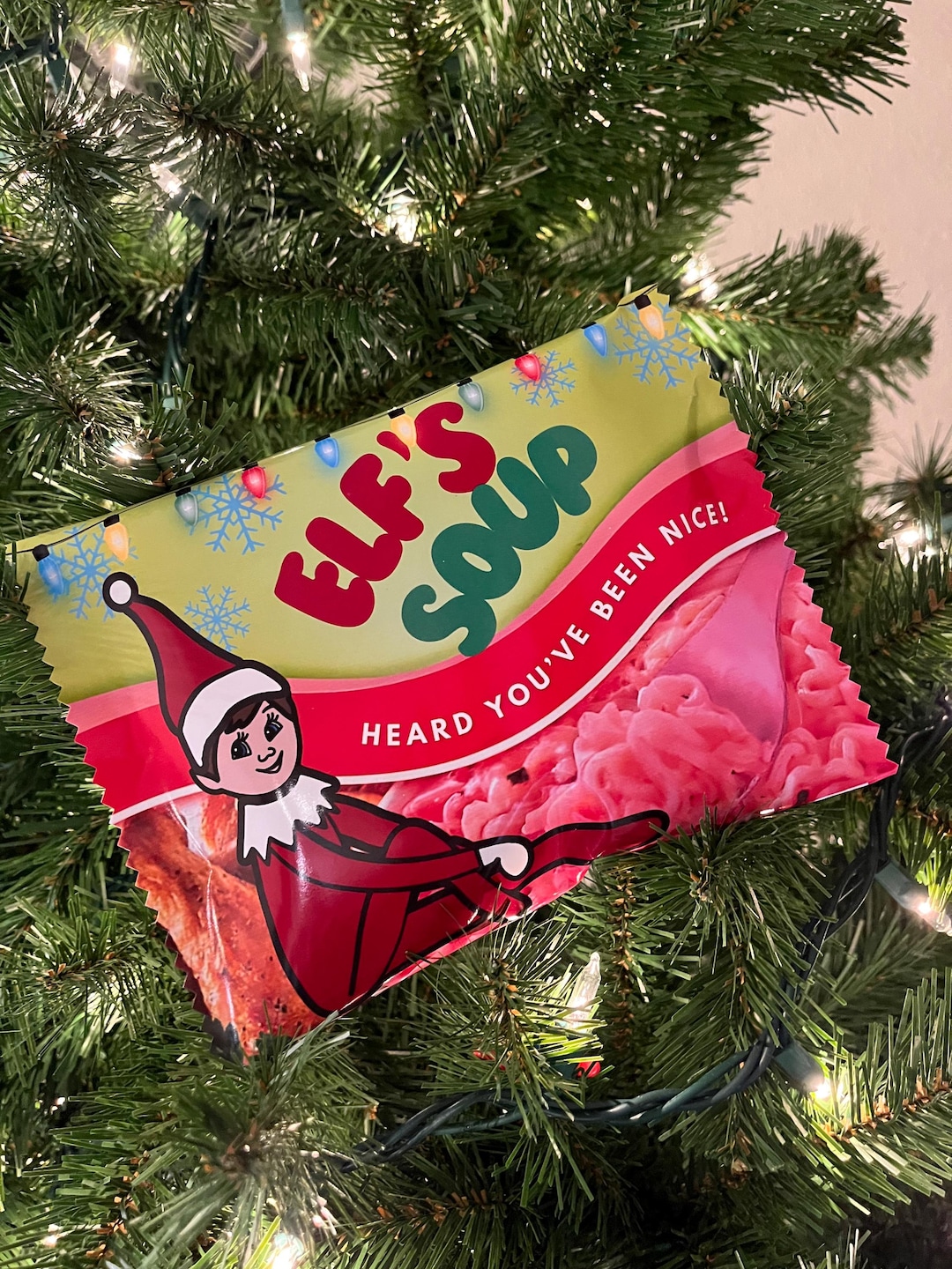 Elf on the Shelf Soup, Christmas Gift, White Elephant, Christmas Ramen ...
