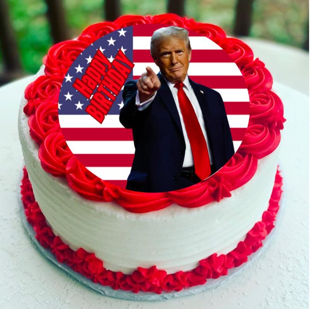 Donald Trump Cake Topper, Burn Away Cake Topper, Edible Wafer Paper ...