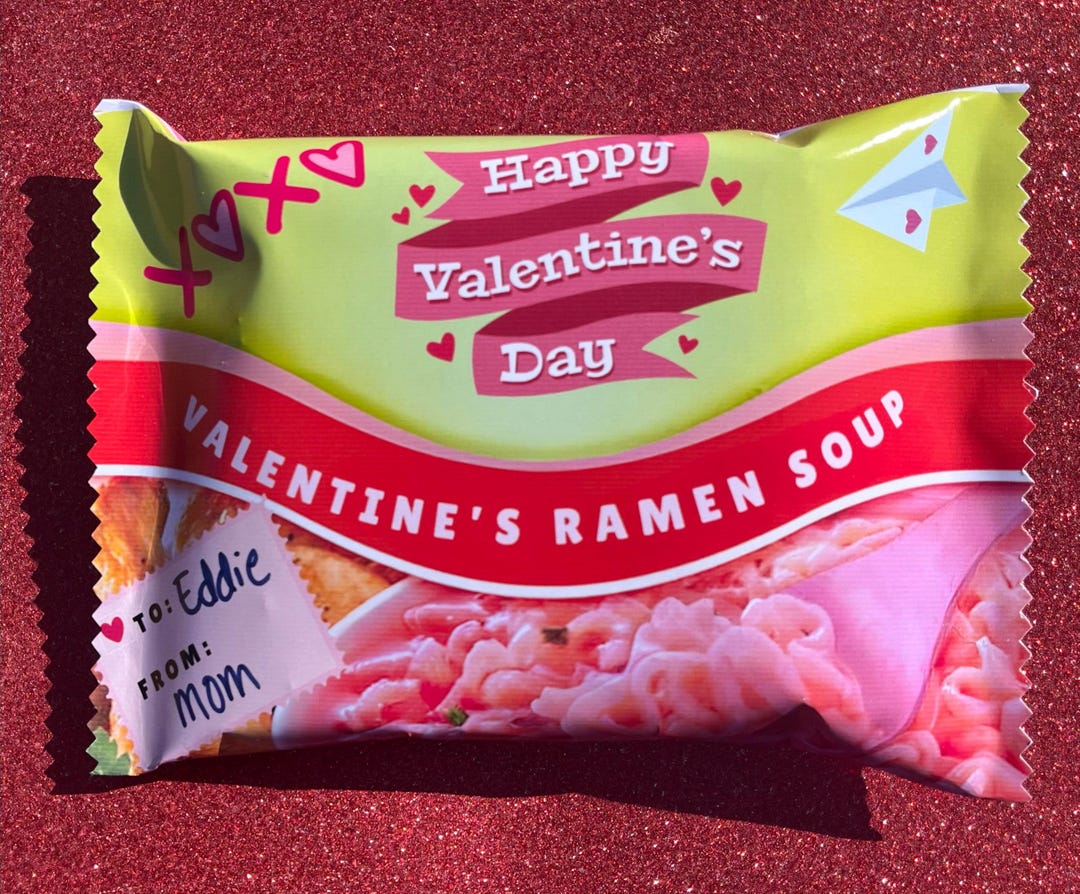 Ramen Valentine's Day Soup, Valentine's Day Gift, Kids Gift, Co-worker ...