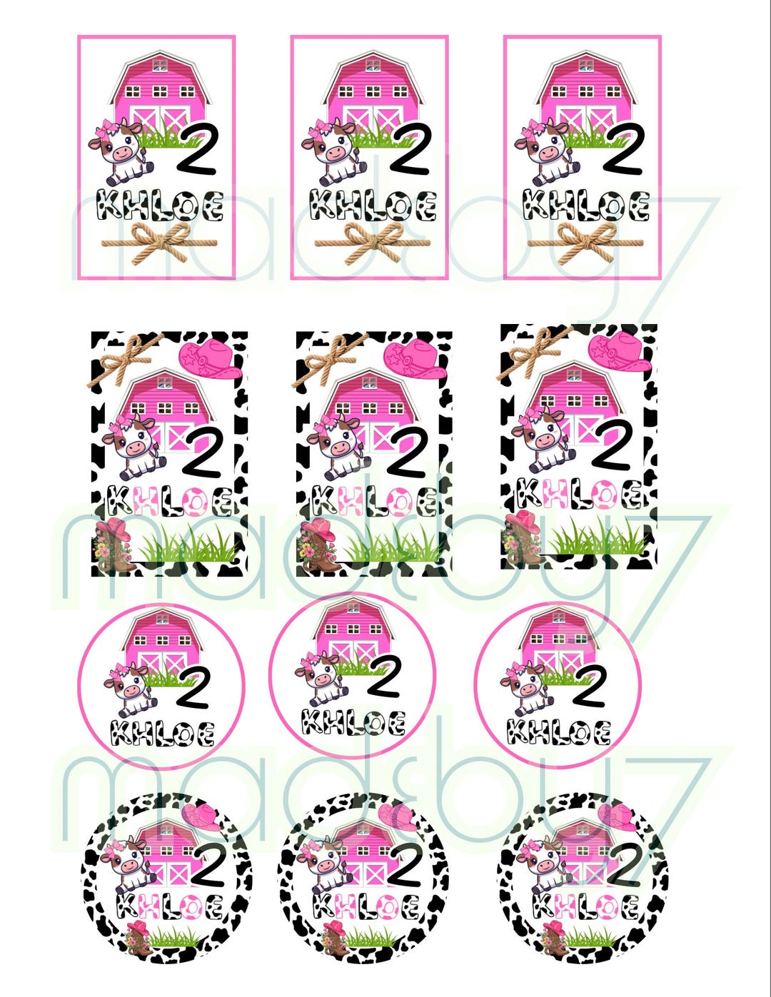 Cow Print Edible Toppers, Rice Krispies Baby Cow Edible Toppers, Oreos ...