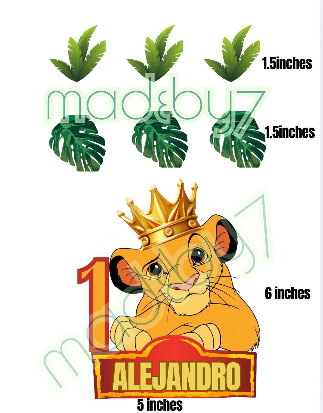 Simba Edible Cake Topper, Cake Decorations, Edible Cake Topper, Edible ...