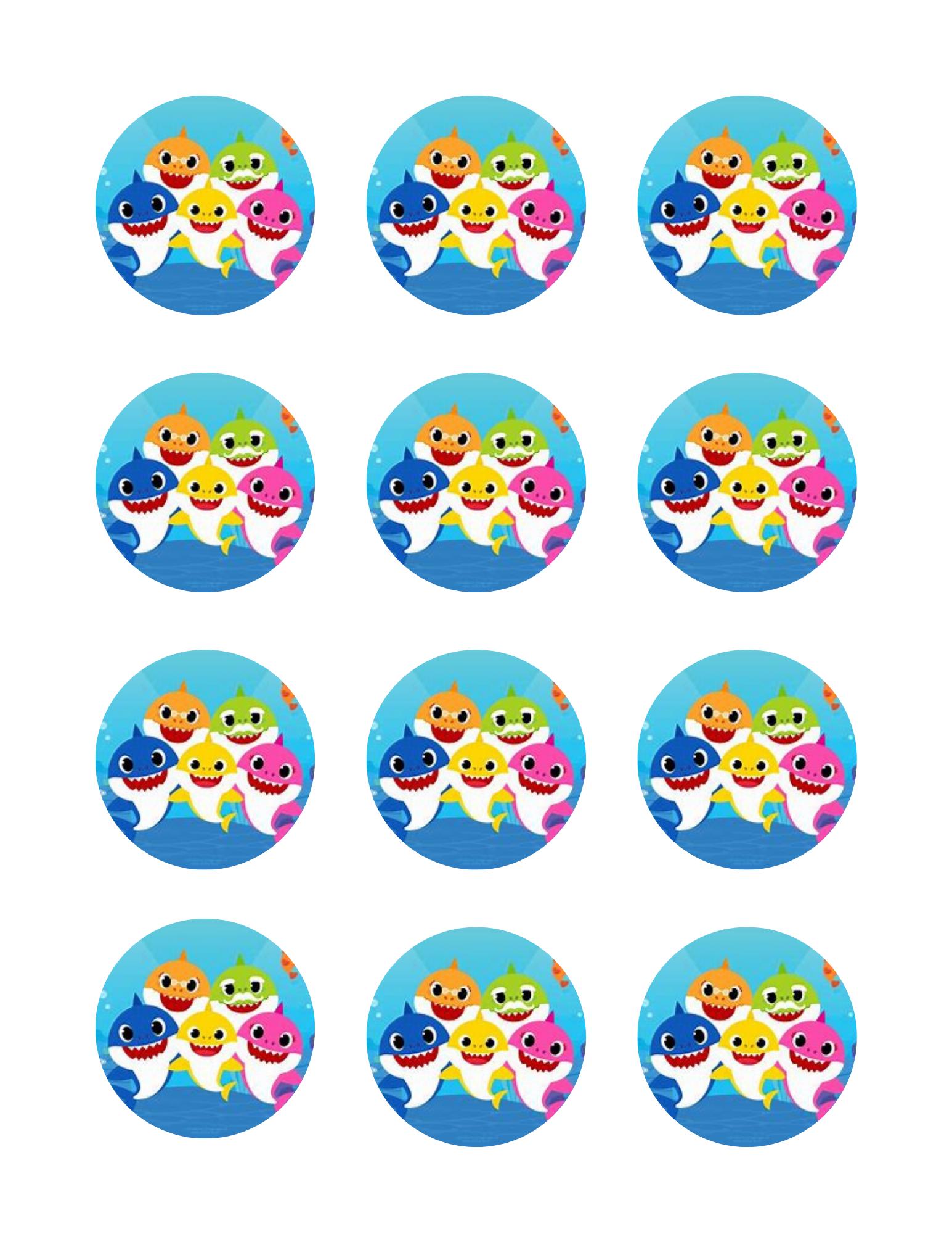 Baby Shark Edible Toppers, Oreo Toppers, Treats Toppers, Kids Birthday ...