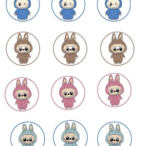 Labubu Edible Cupcake Toppers, Edible Images, Icing Sheets, Birthday ...
