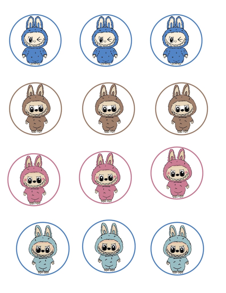 Labubu Edible Cupcake Toppers, Edible Images, Icing Sheets, Birthday ...