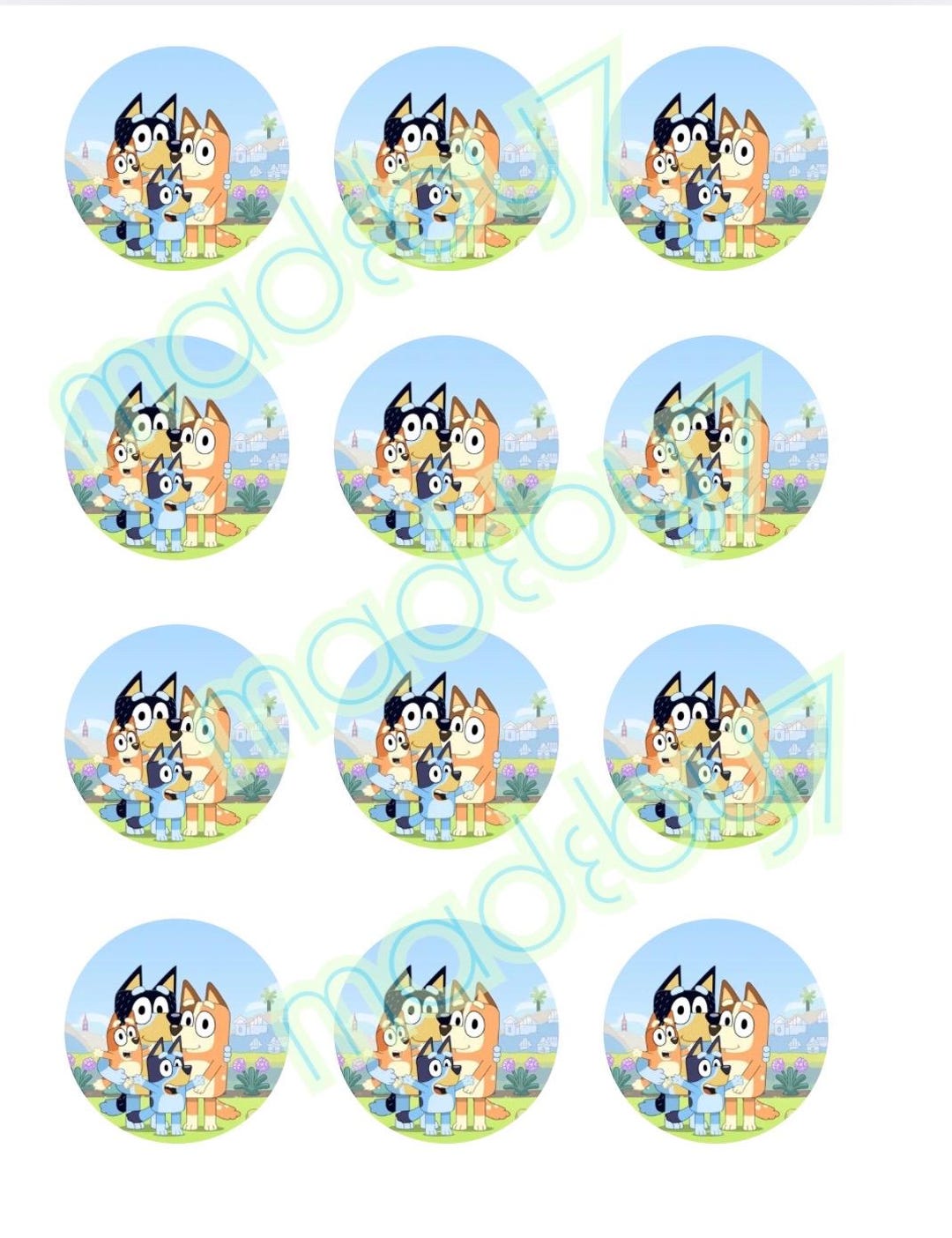 Bluey Edible Toppers, Oreo Toppers, Treats Toppers, Kids Birthday Party ...