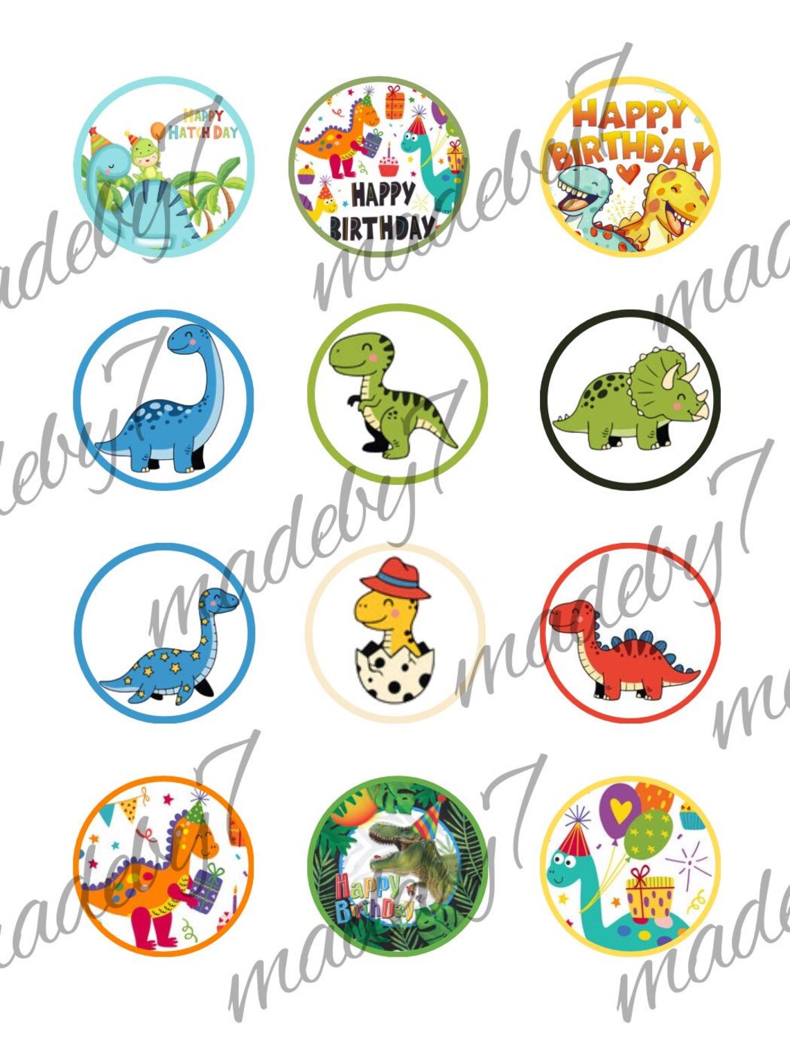 Dinosaurs Edible Toppers, Oreo Toppers, Treats Toppers, Kids Birthday ...