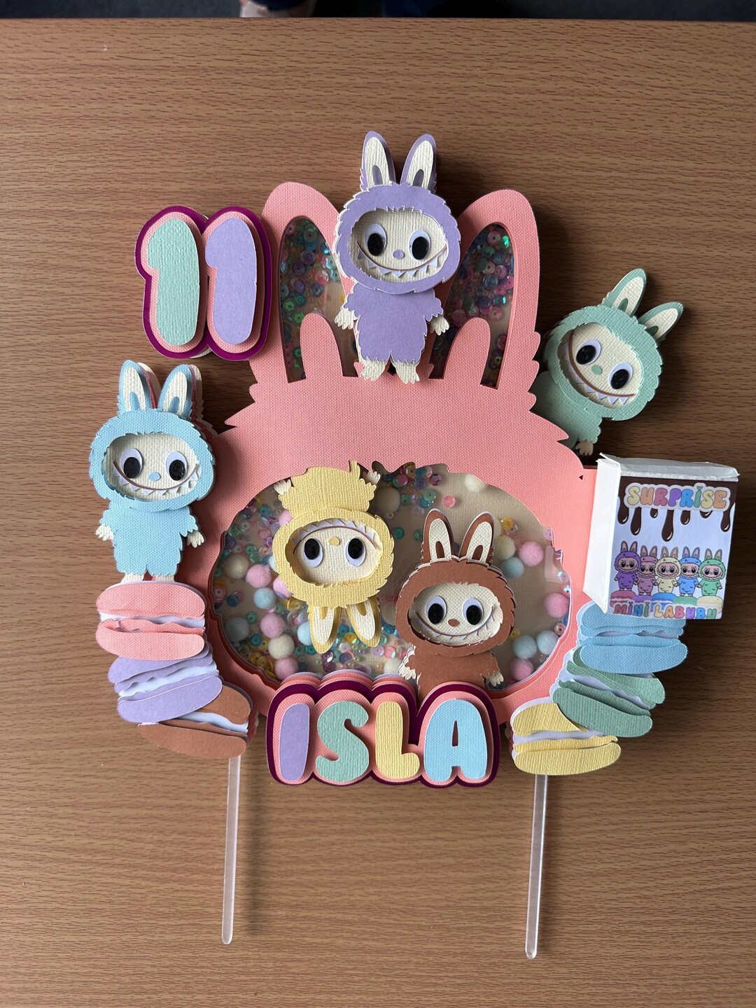 Labubu Inspired Personalised Cake Topper - Birthday Decor - Etsy