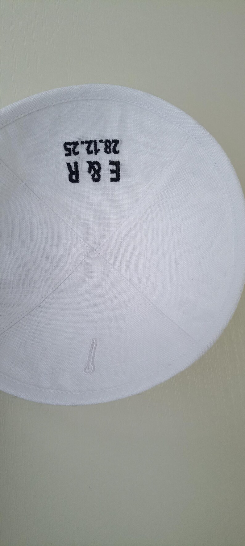 White on White Linen Kippah With Embroidery-elegant Wedding Yarmulke ...