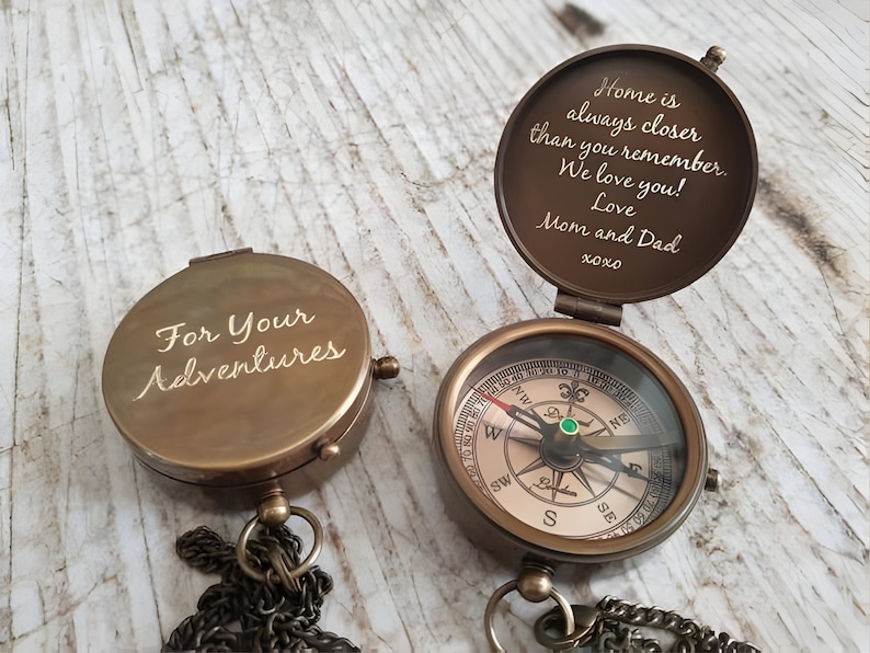 Personalized Engraved Compass, Engraved Working Brass Compass, Son ...