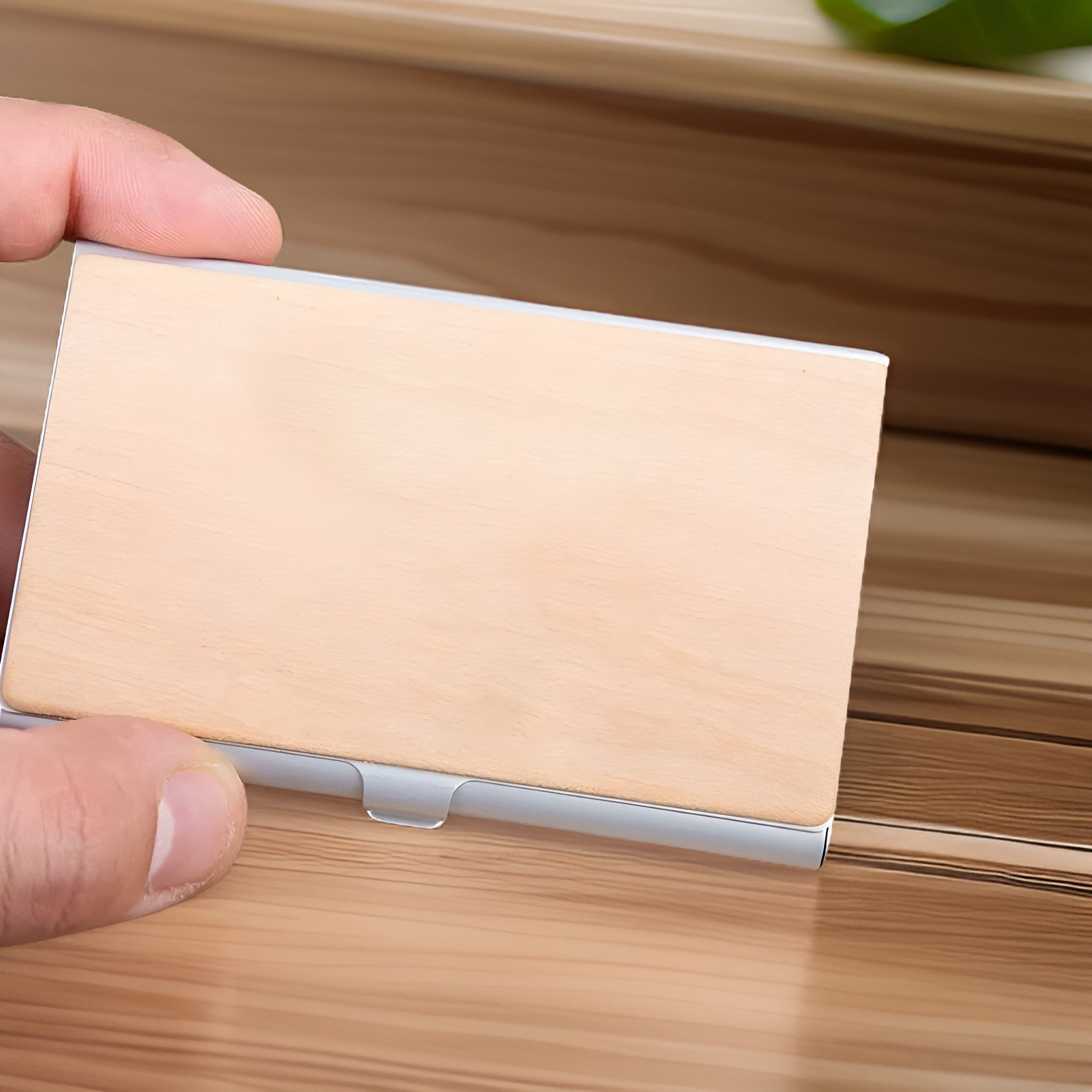 Personalized BUSINESS CARD HOLDER Case Custom Engraved for Him Dad Men ...