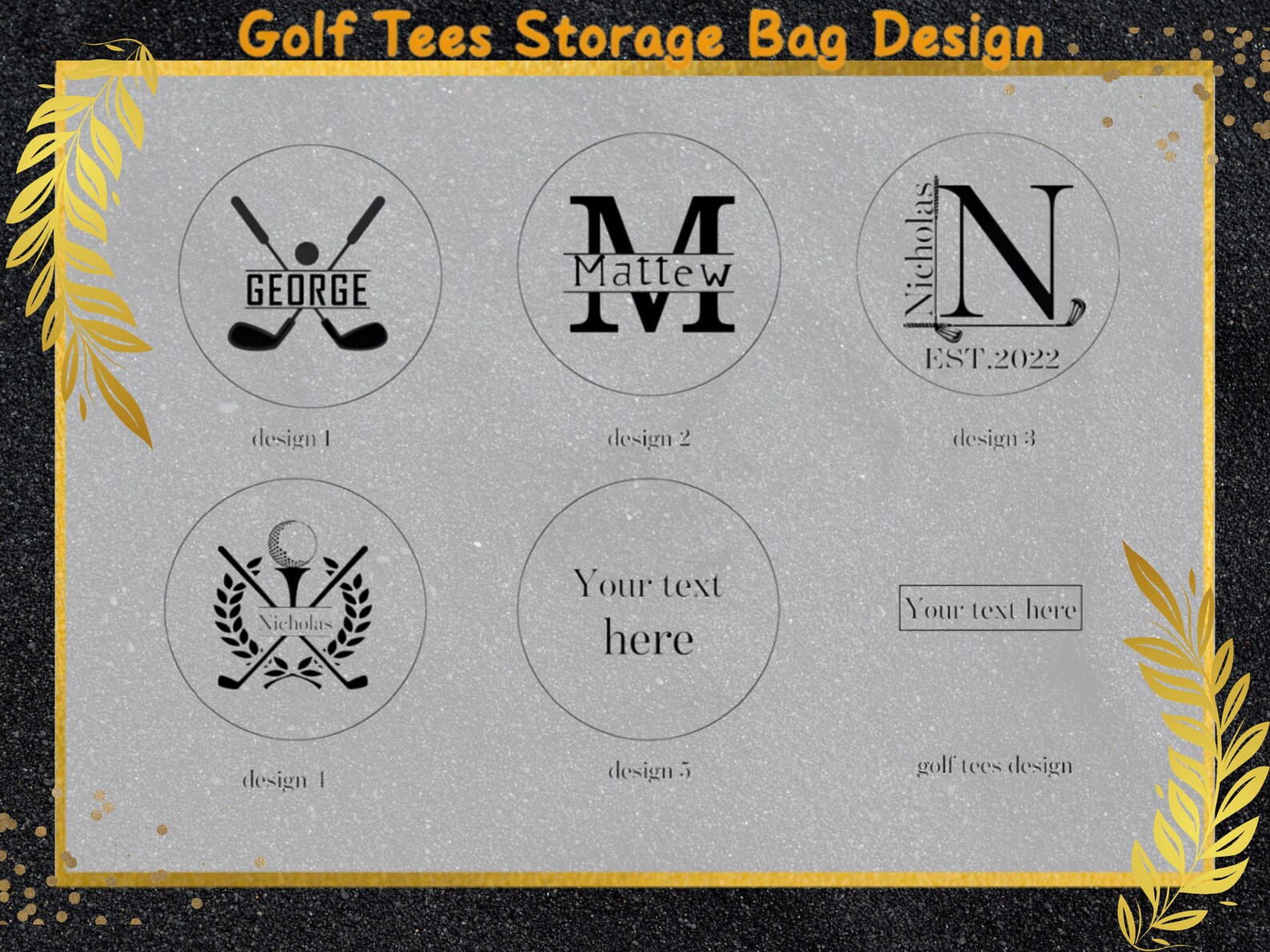 Personalized Golf Tee Bag,leather Golf Bag Tag,man-golf Tee Holder ...