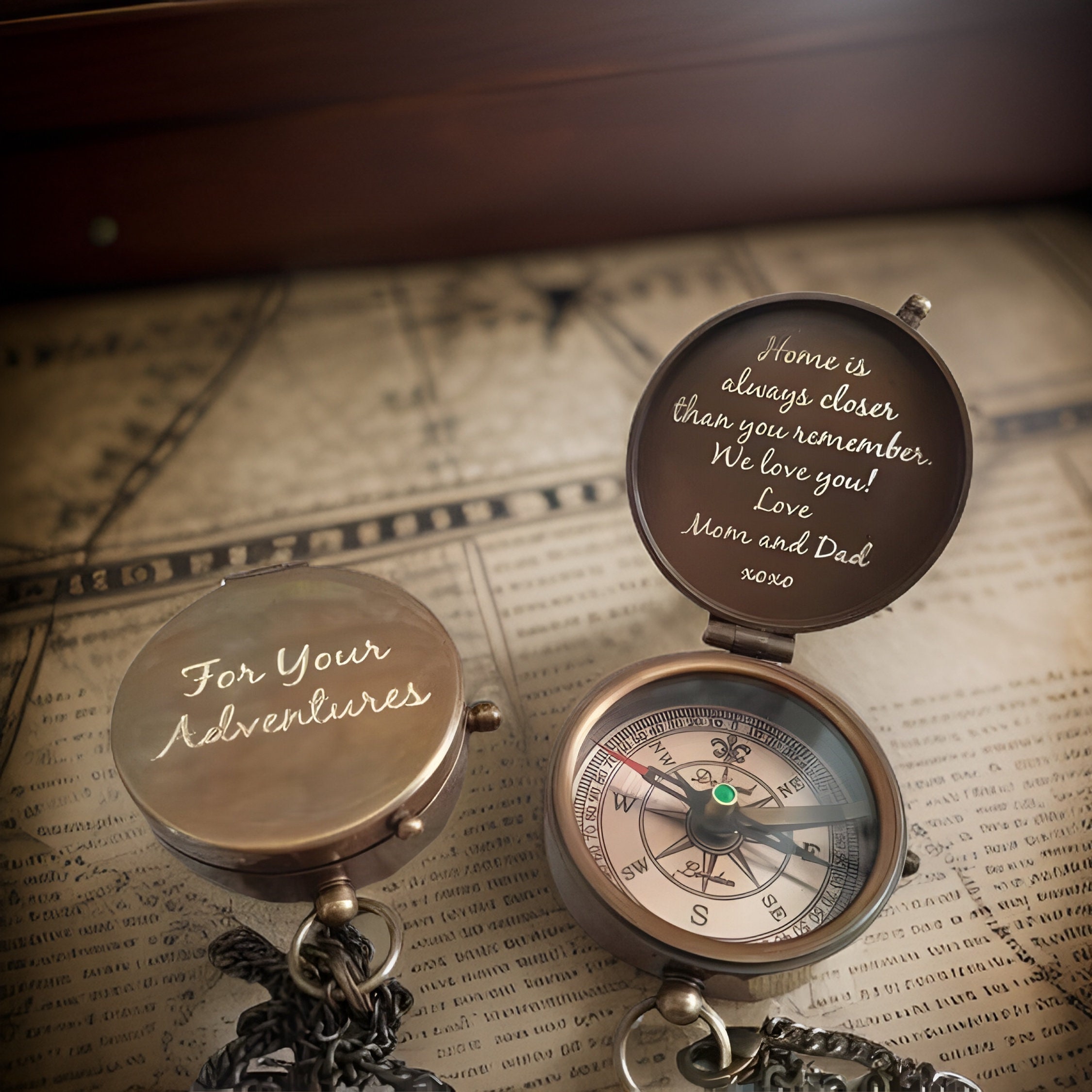 Personalized Engraved Compass, Engraved Working Brass Compass, Son ...