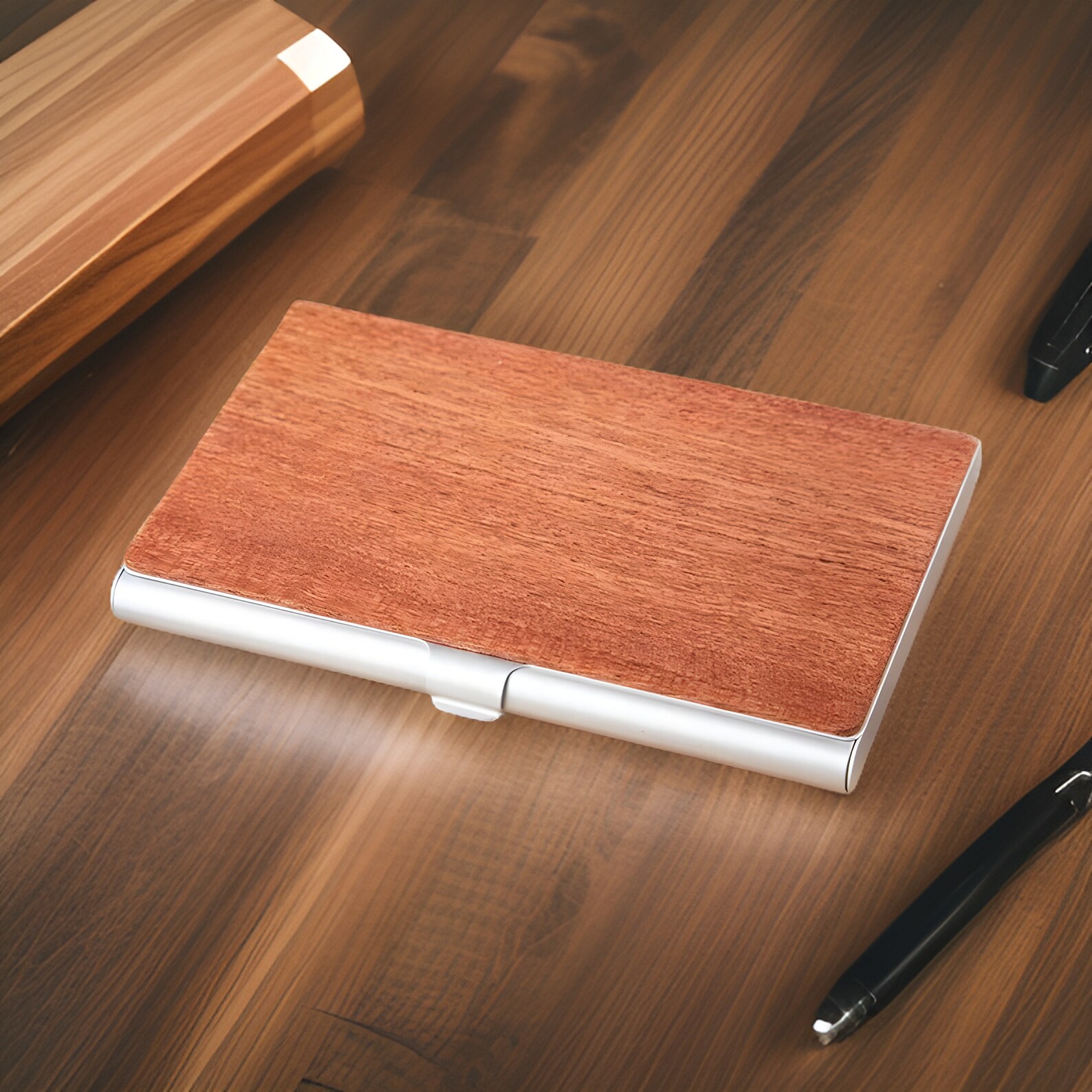 Personalized BUSINESS CARD HOLDER Case Custom Engraved for Him Dad Men ...