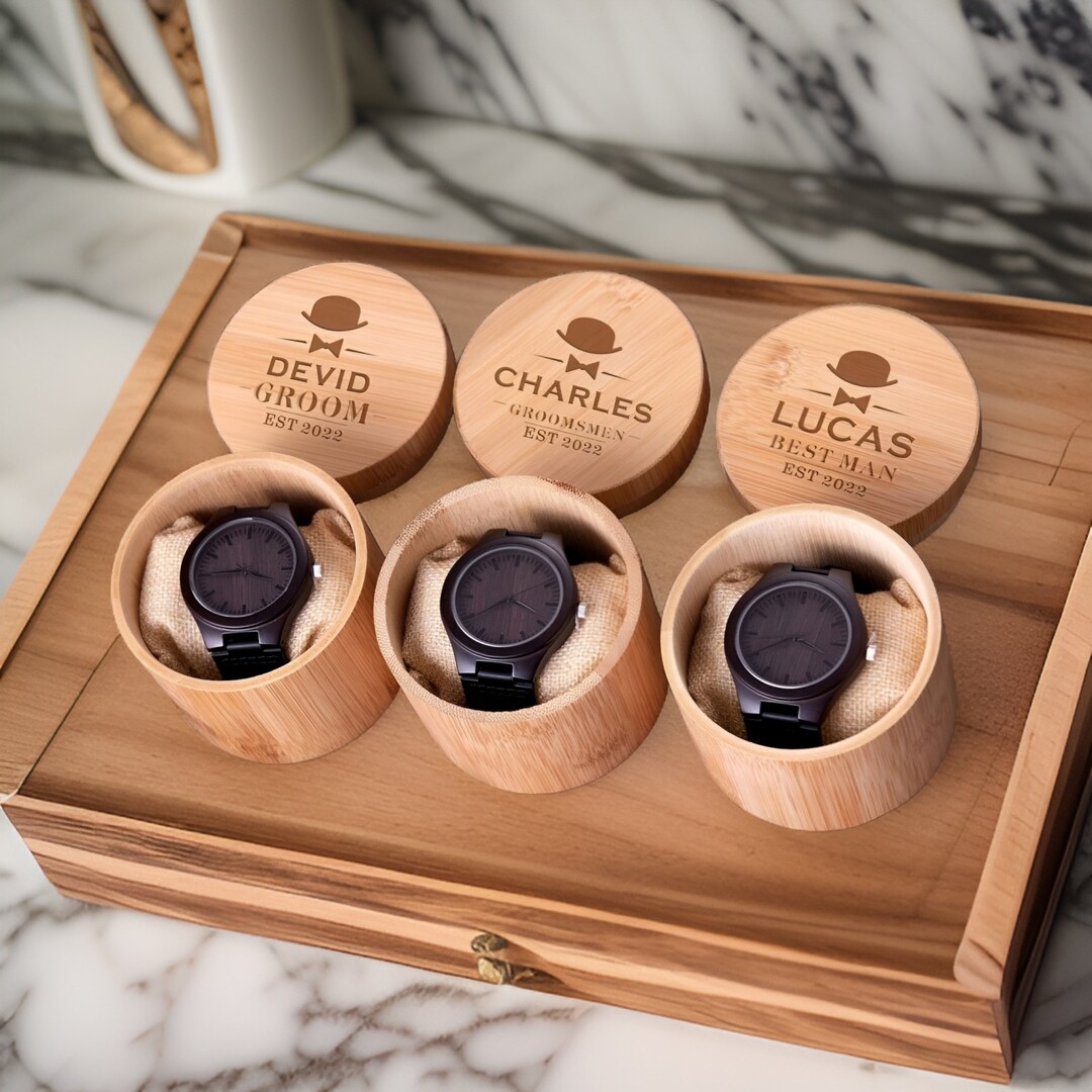 Personalized Watches for Men, Wood Watch With Wooden Custom Watch Box ...
