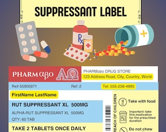 Custom Omegaverse RUT SUPPRESSANT Label | A/B/O, ABO, Rut Suppressant ...
