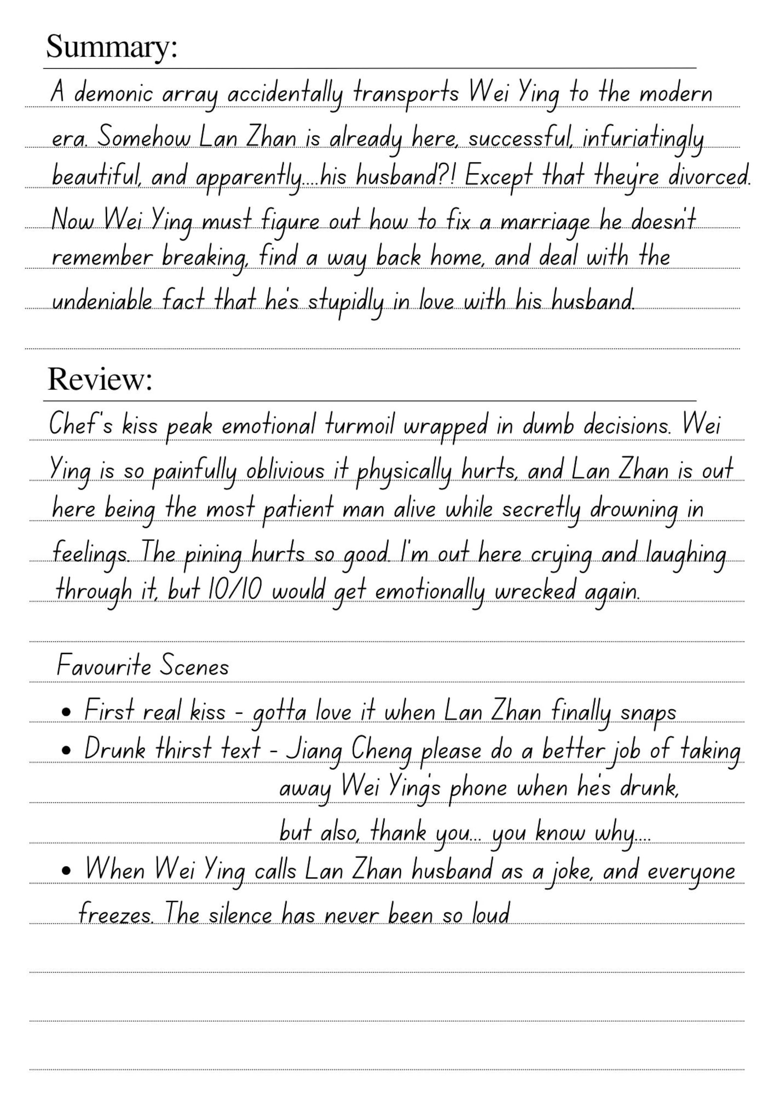 Digital Fanfic Review Reading Tracker Journal Ao3 Themed 100 Page Book ...