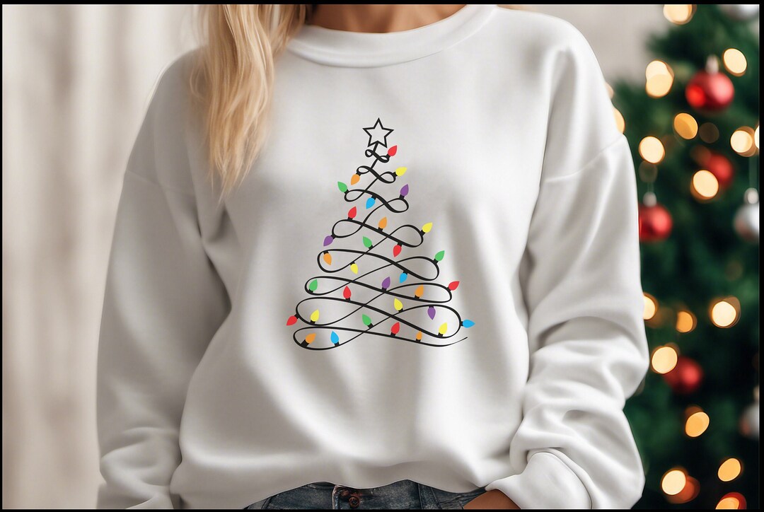 Christmas Lights Tree Png,svg Made From Christmas Lights Digital File ...